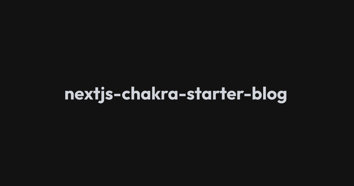 nextjs-chakra-starter-blog